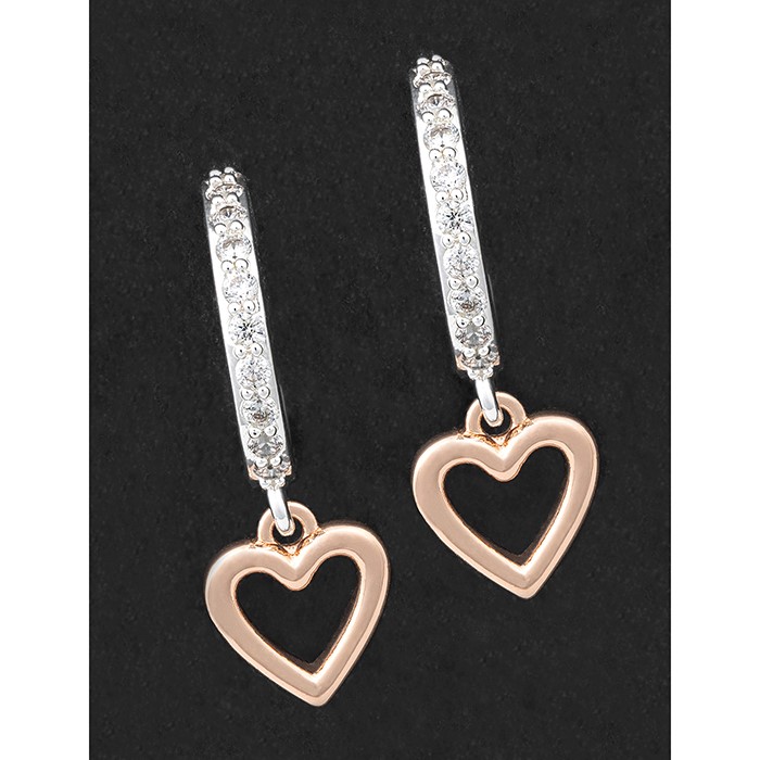 Two Tone Heart Earrings - Magpies Nest